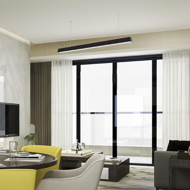 Tira de luz LED en la sala de estar